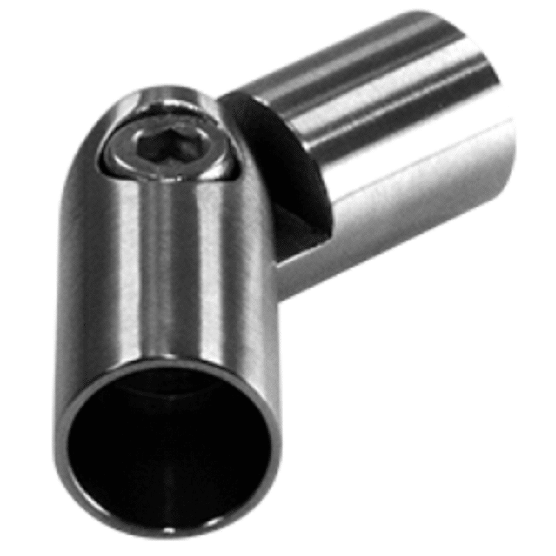 Eckverbinder für Rohr 10 mm verstellbar Edelstahl matt geschliffen