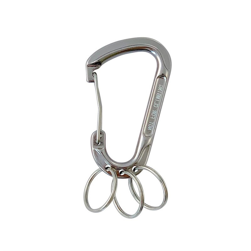 Alu-Karabinerhaken mit Schlüsselringen 76 x 45 mm silber Alu/Stahl